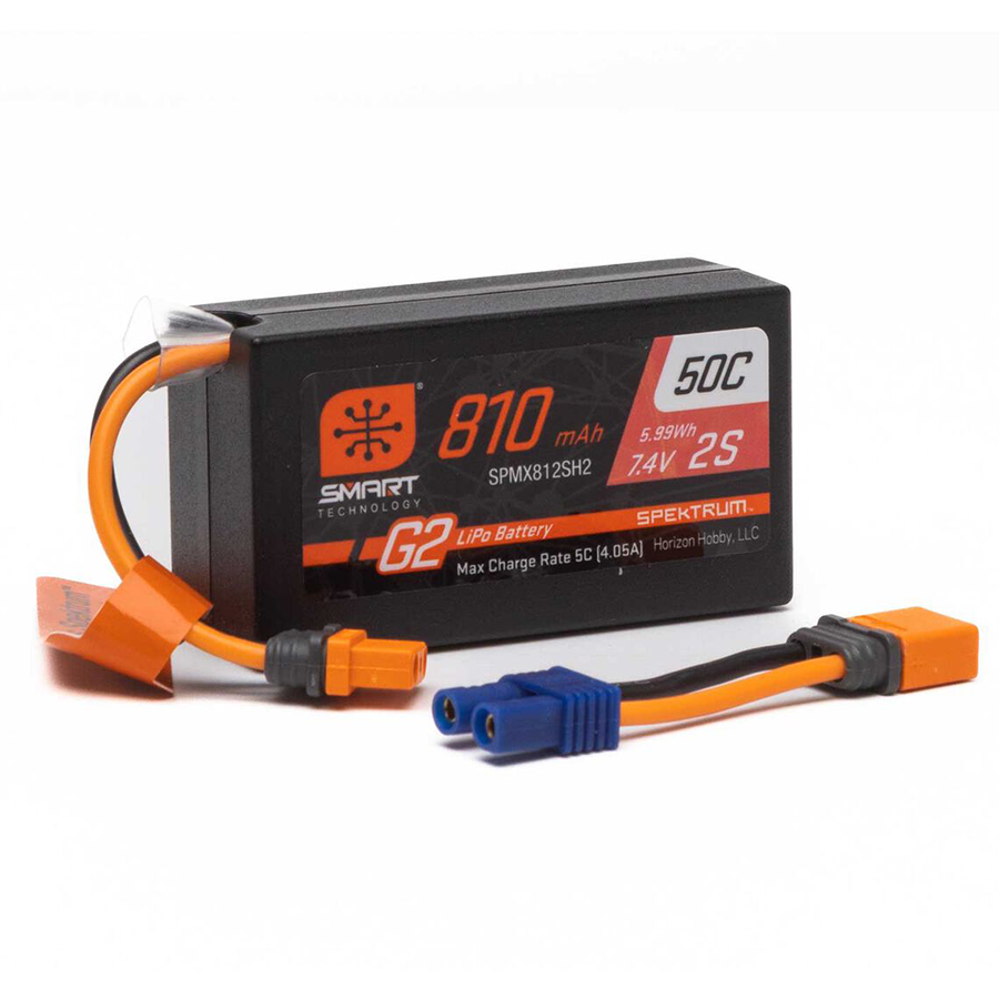 2 cell 810mAh 7.4V Smart G2 50C LiPo; IC2 – Atlanta Hobby
