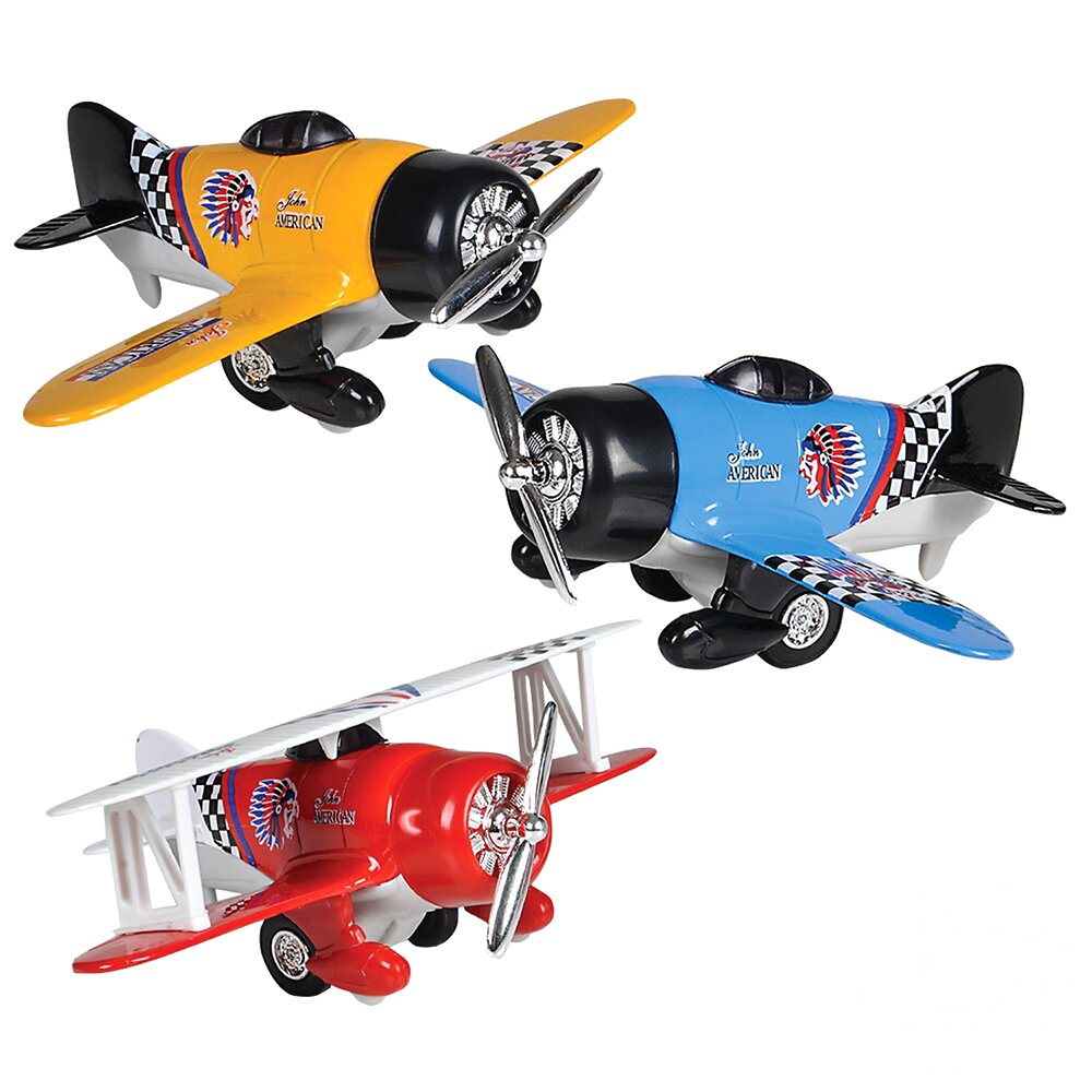 6.5" Die-Cast Pull Back Classic Airplane – Atlanta Hobby